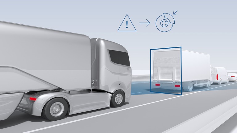 Automatic emergency braking for heavy commercial vehicles