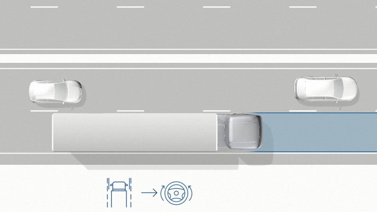 Lane centering assist for heavy commercial vehicles